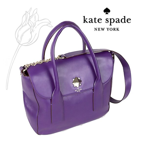 kate spade | Bags | Kate Spade New York Florence Purple Turn Lock ...